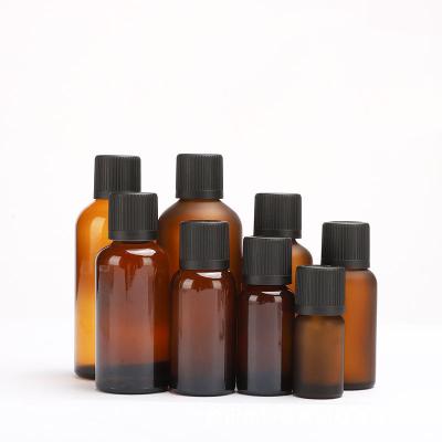 China Amber frosted glass essential oil bottles of different capacities, leakproof, light-proof for sale