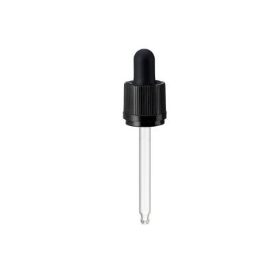 China 20/400 Ribbed Black Phenolic CRC Dropper Cap with Black Monoprene Bulb for sale