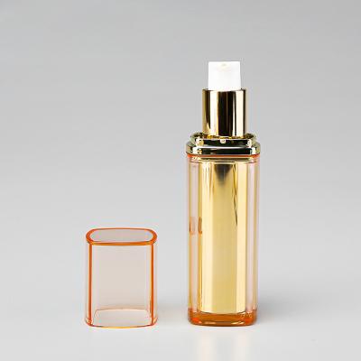 China 15ml 30ml airless bottle, color square double layer emulsion essence bottle, cosmetic packaging for sale
