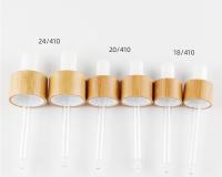 China New Style 18mm20mm 24mm Bamboo Glass Droppers For Essential Oil Glass Bottles Ecofriendly Bamboo Cover Pipetting Lid for sale