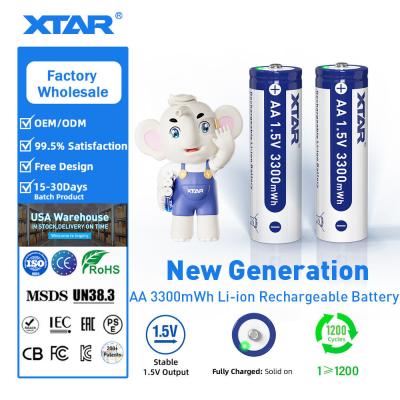 China 3300mWh AA Batteries 1.5V 1000 Cycles Wireless Keyboards Double A Lithium Batteries for sale