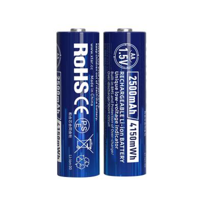 China 4150mWh Lithium Ion Aa Rechargeable -20 Degree 1.5 V Usb Rechargeable Battery Aa for sale