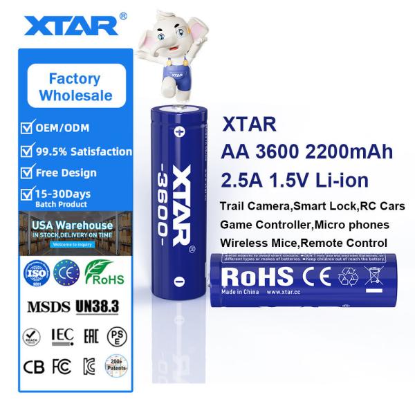 Quality 3600mWh AA Batteries High Frequency Devices 1.5 V Lithium Ion Rechargeable Battery for sale