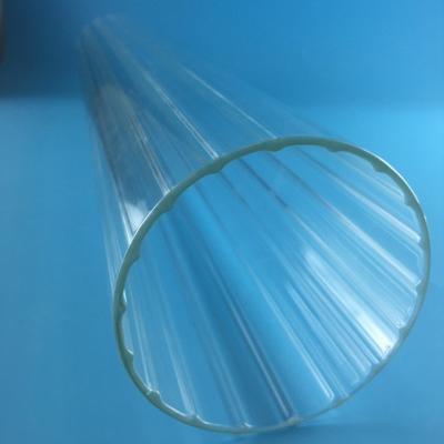 China Decorative Flower Shape Glass Borosilicate Tubing With Ribs Inside For Lamping for sale