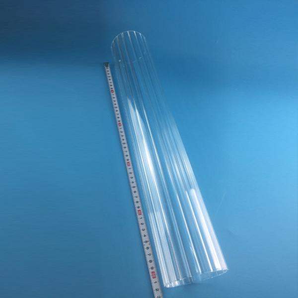 Decorative Flower Shape Glass Borosilicate Tubing With Ribs Inside For Lamping