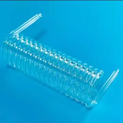China Clear Transparent Spiral Quartz Glass Tube With Polished Surface for sale