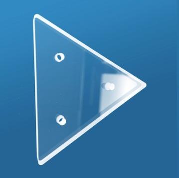 China 1100°C Triangular Fused Quartz Plate With Holes Customized To Your Needs for sale