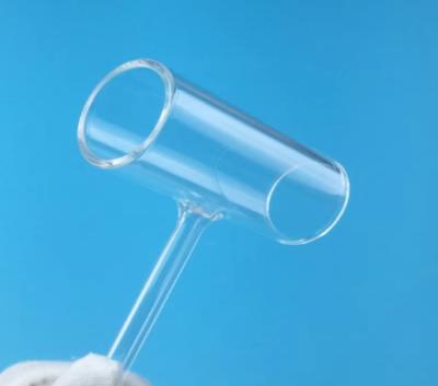China Wholesale Clear Quartz Glass Tee Pipe for sale