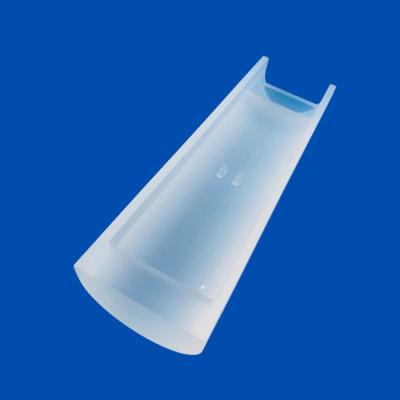 China Precision Machining Quartz Glass Semi Circular Frosted Parts for sale