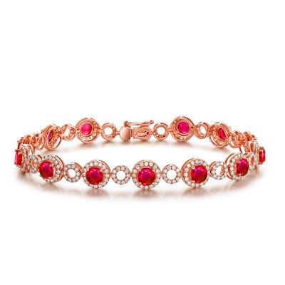 China Engagement Diamond Gemstone Jewelry Gold Tennis Bracelet Luxury Design for sale