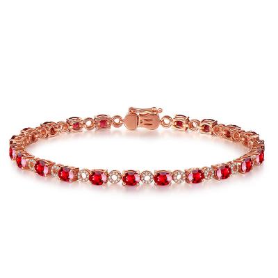China Antique Ruby Tennis Bracelet Rose Gold , Nobless Bracelet For Women for sale