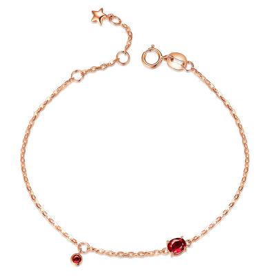 China Red Gold Gemstone Bracelet , Natural Ruby And Diamond Bracelet for sale
