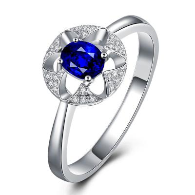 China Women 18k Gold Gemstone Rings , White Gold Sapphire Engagement Rings for sale