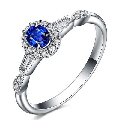 China Genuine White Gold Sapphire Rings , Sapphire And Gold Engagement Rings for sale