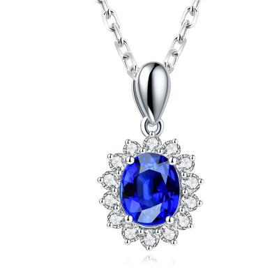 China 18k Gold Gemstone Necklace Diamond And Blue Sapphire Necklace for sale
