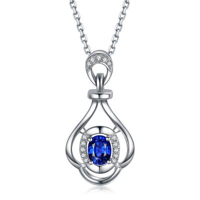China Special Diamond Gemstone Jewelry Sapphire And Diamond Necklace Pendants for sale