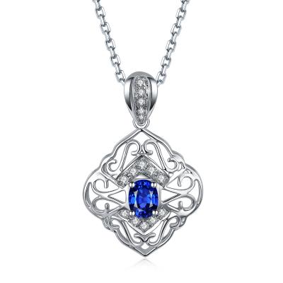 China 18k Solid Gold Sapphire Pendant Necklace ,15 Pcs Diamond Slide Pendant for sale