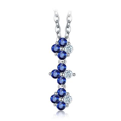 China Unique Sapphire Necklace , Sapphire And Diamond long bar Necklace Pendants for sale