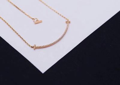 China Solid 18K Rose Gold Designer Jewellery Collection ,  Smiley Face Necklace For Office for sale
