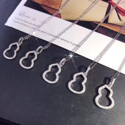 China 18 Karat Designer Jewellery Collection White Gold Diamond  Pendant Chain Necklace for sale