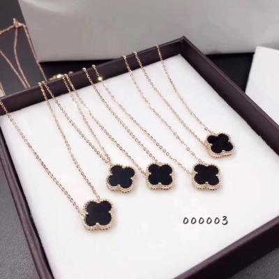 China Black Stone  Designer Jewellery Collection Onyx Chain Necklace Rose Gold Diamonds Jewelry for sale