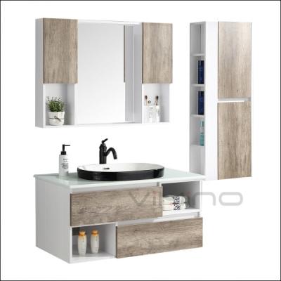 China Melamine Bathroom Vanity Plywood And PVC Melamine Bathroom Cabinet for sale