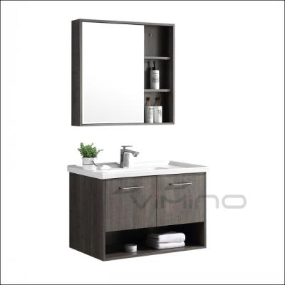 China Modern Veneer Bathroom Vanity Plywood And PVC Melamine Bathroom Cabinet for sale