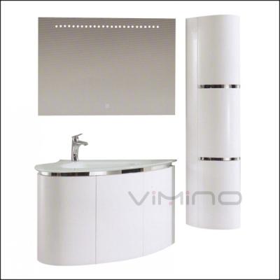 China White Bathroom Furniture Luxury Bathroom Vanity With LED Mirror Glass Sink Modern Bathroom Cabinet for sale