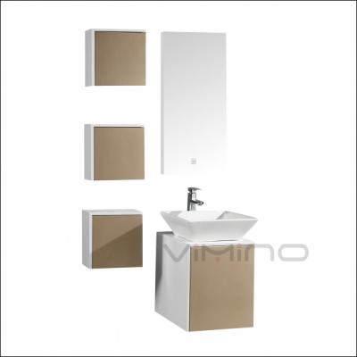 China PVC Bathroom Vanity Small Size Bathroom Cabinet With Mirror Single Ceramic Sink for sale