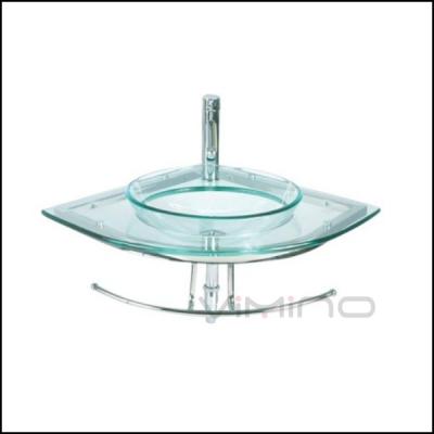 China Corner Glass Bathroom Vanity China Factory Cheap Price Glass Wash Basink Sink Vessel for sale