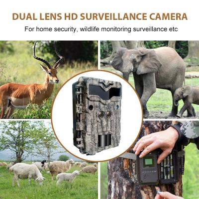 China KW698A wildlife hunting trail camera dual-lens 2-sensors scouting camera 4K game camera night vision infrared camera for sale