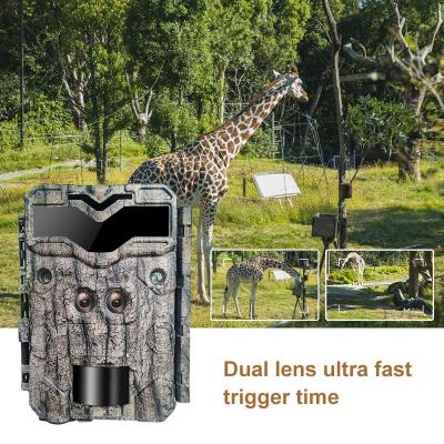 China KW698A wildlife hunting trail camera dual-lens 2-sensors scouting camera 4K game camera night vision infrared camera for sale