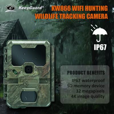 Cina KW866 WIFI Percorso di caccia alla fauna selvatica Fotocamera impermeabile IP67 OEM/ODM 512GB Memoria SD 32MP 4K facile da usare in vendita