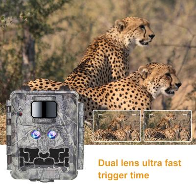 China Jagdkamera KW591 leuchtende Dual-Sensoren 1080P wasserdicht IP67 0,4s Auslösergeschwindigkeit bis 512 GB Speicher Hunting-Kamera zu verkaufen