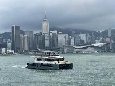 China Mazarin 55ft Electric Boat Catamaran Flybridge Deck Custom Built Yacht for sale