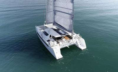 China 49ft Catamaran Sail Boat Folding Luxury Family Friendly Private Sailing Catamaran for sale