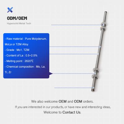Cina TZM / MoLa Materiale Prodotti di molibdeno Rod M5 M8 M10 M12 Con filo in vendita