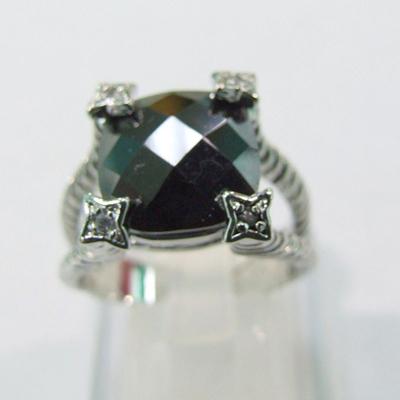 China (R-02)  wholesale fashion jewelry DY Classic Black onyx Point Ring for sale
