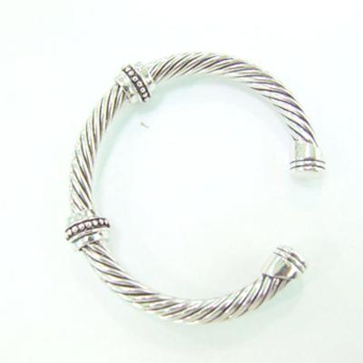 China ((B-72)New Style Fashion Women Jewelry Cable Bracelet with Two Station Rhodium Plated for sale