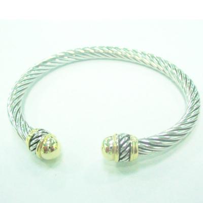 China (B-91)2015 New Style Designer Women's Jewelry Silver Gold Tone Plate Cable Bracelet for sale