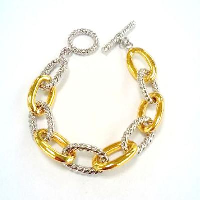 China (B-105)Designer Women's Fashion Jewelry Yellow Gold Plated Large Oval Link Chain Bracelet for sale