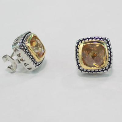 China (E-24) Citrine Stud Earrings Designer jewelry for Womens girls friend fashion jewelry for sale