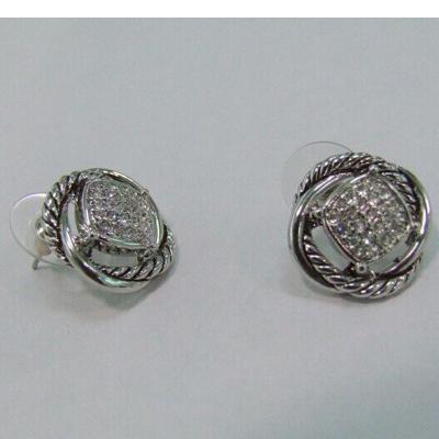 China E-29) Silver Free shipping Infinity Stud crystal earring for sale