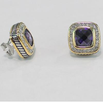 China (E-16)Wholesale Hot Jewelry Dangle Hook Silver Earring Gift Amethyst Stud Earrings for sale