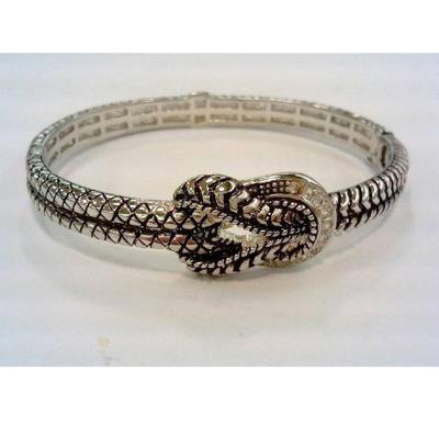 China (B-109) New Style Jewelry Silver Plated Cuff Bangle with Cubic Zircon for sale