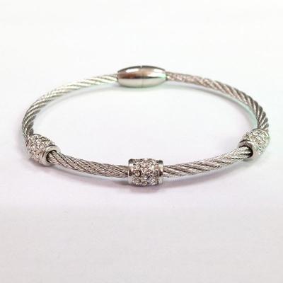 China (B-108) New Style Jewelry Silver Plated Women's Cuff Bangle with Cubic Zircon for sale