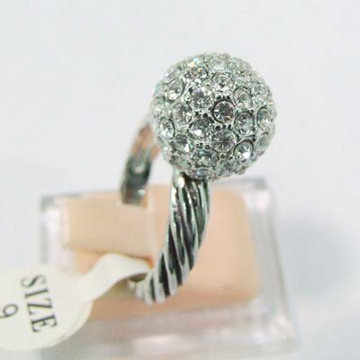 China (R-22) New Style Women's 925 Silver with Bead Cubic Zircon Cable Ring for sale