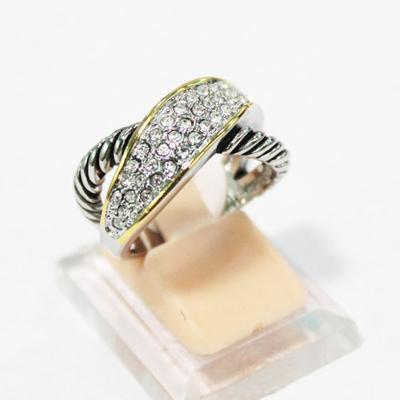 China (R-53)  New Style Designer Fashion Jewelry Pave X Cubic Zircon and Silver Plated for sale