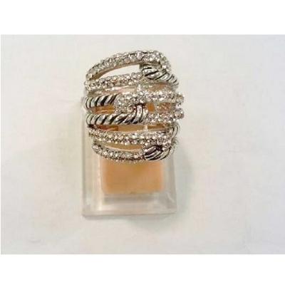 China (R-80)New Style Fashion Jewelry Silver Plated Pave Clear Cubic Zircon Labyrinth Ring for sale