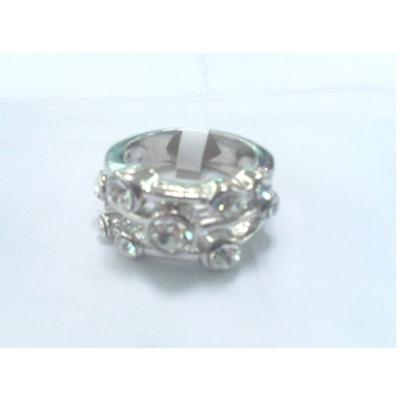 China (R-86) New Style Fashion Jewelry Silver Plated Ring white Clear Cubic Zircon for sale